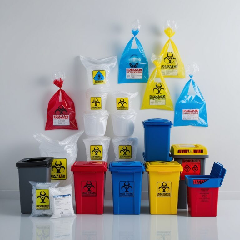 red biohazard trash can – MedqSupplies
